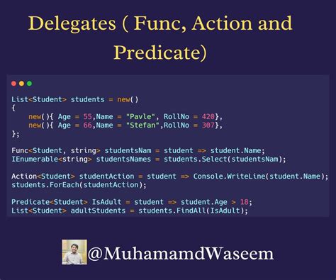 Delegates Func Action And Predicate In C Delegates Is A Pointer To