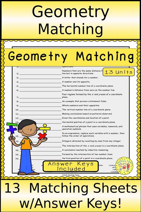 Geometry Matching Geometry Vocabulary Teacher Lessons Learning Math