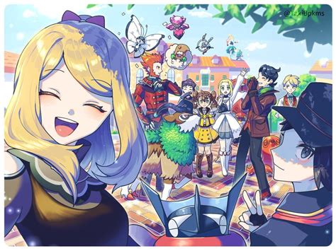 Serena Calem Greninja Whimsicott Shauna And 23 More Pokemon And 1 More Drawn By Takibpkms
