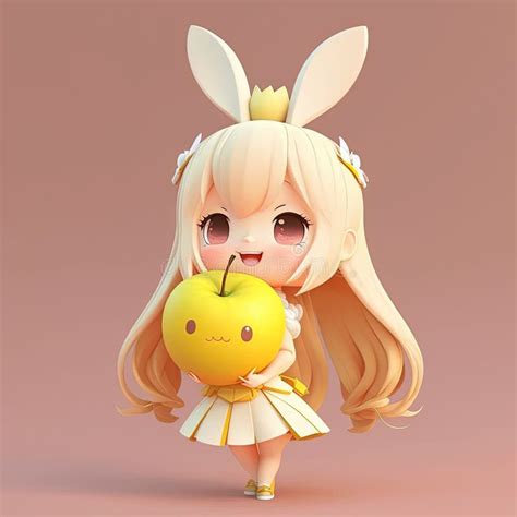 Ai Generated Illustration Of An Adorable Anime Girl With Bunny Ears