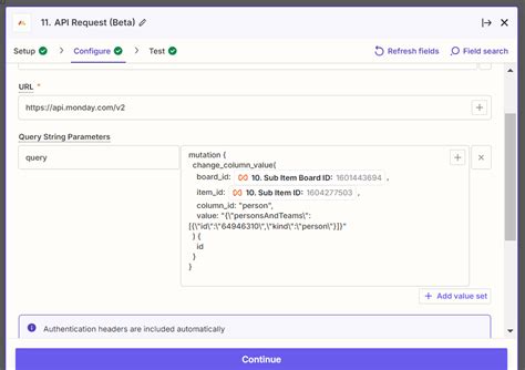 Can Anyone Help With Updating Column Person Under Sub Items When A New