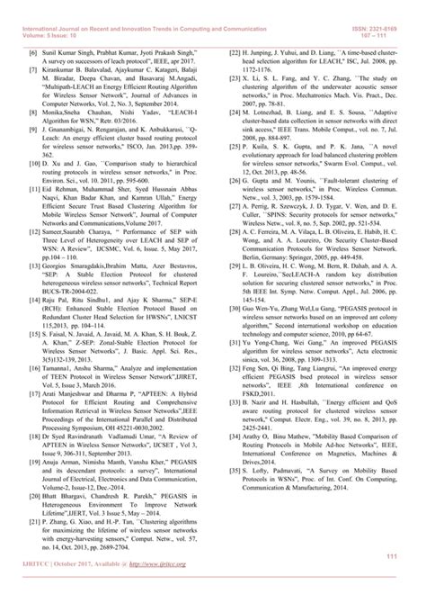 Hierarchical Routing Protocols In Wireless Sensor Networks A Survey And Its Comparison Pdf