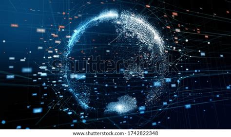 abstract digital globe 3d rendering scientific stock illustration
