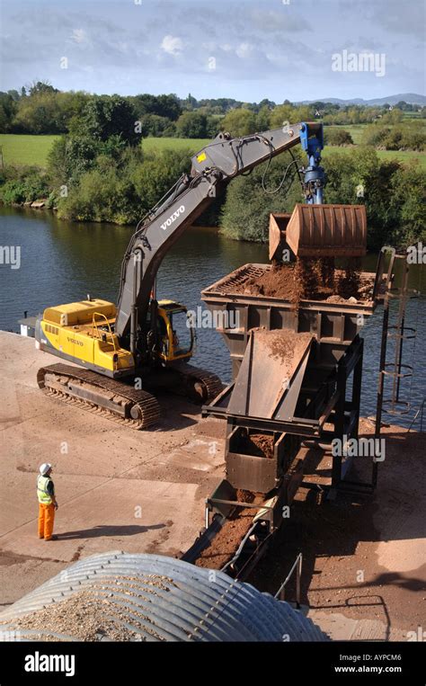 Sand And Gravel Is Unloaded At The Cemex Processing Plant At Ryall