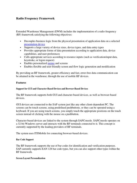 Implementing An Rf Framework For Ewm Pdf Graphical User Interfaces Login