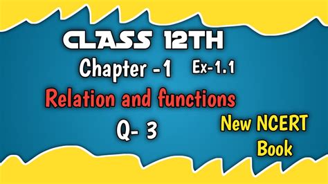 Class 12 Ex 11q 3 Relation And Functions Chapter 1 Math New