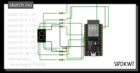 0 9 Seven Segment Wokwi Esp32 Stm32 Arduino Simulator