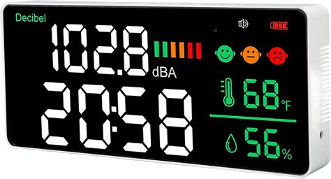 In Decibel Meter Wall Mounted Sound Level Meter With Time Humidity Temperature Meter