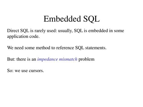 Ppt Embedded Sql Powerpoint Presentation Free Download Id4080246