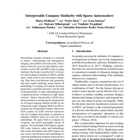 Interpretable Company Similarity With Sparse Autoencoders Acl Anthology