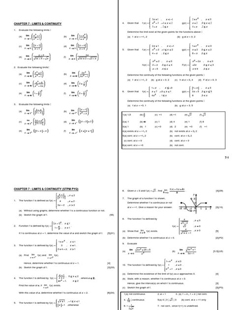 07 limits and continuity extra exercises pdf zero of a function