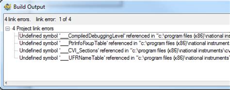 Undefined Symbol Link Error In Labwindows™ Cvi 2012 When Building A