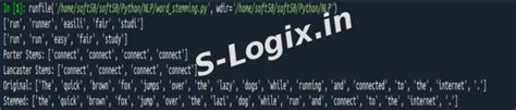 Python Sample Code For Word Stemming Using Nltk Library In Nlps Logix