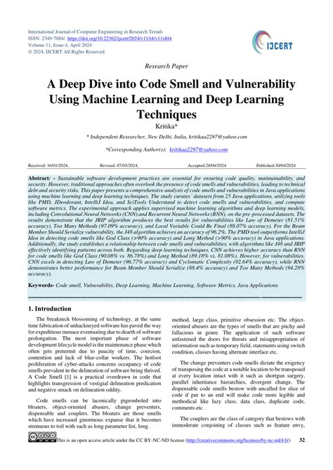 Pdf A Deep Dive Into Code Smell And Vulnerability Using Machine
