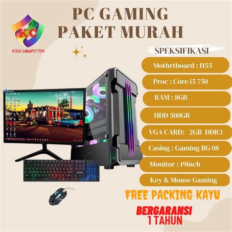 Jual Pc Gaming Editing Core I Vga Gb Full Set Siap Pakai New Shopee Indonesia
