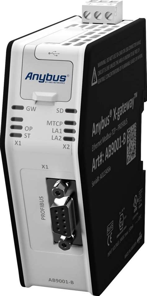 Sotel Anybus Ab9001 Modbus Tcp Masterprofibus Slave Gateway Usb Rj 45 Ethernet 24 Vdc 1 Pieza