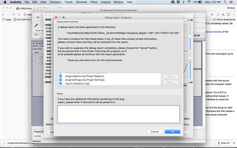 Audacity Crashes Screenshots Included MacOS Audacity Forum