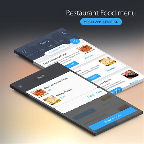 Restaurant Food Menu Mobile App Ui Free Psd Download Psd