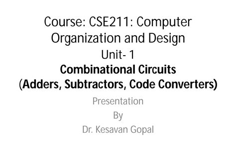 1 Combinational Logic Circutis With Examples 1 Pdf