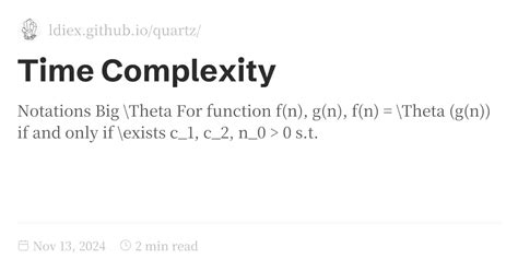 Time Complexity