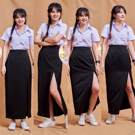 กระโปรงทรงเอพิธีการ เนื้อผ้าเสริท สีกรม Line Shopping