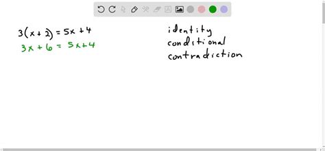 Solved Determine Whether The Equation Is An Identity A Conditional Equation Or A Contradiction