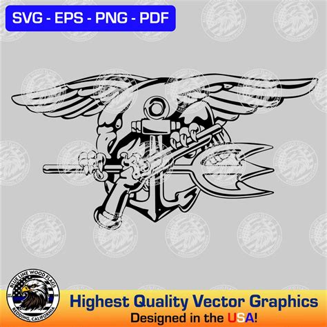 Us Navy Seal Trident Insignia Svg Vector File Etsy