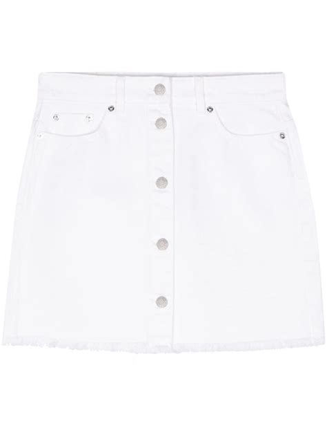 Michael Michael Kors Frayed Denim Mini Skirt Farfetch