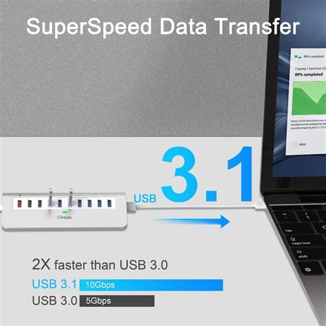 Intpw Yh6s Powered Usb Hub 10 In 1 Usb 3 1 10gbps Adapter