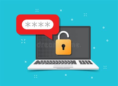 Laptop With Account Login Icon In Flat Style Password Form Page Vector Illustration On Isolated