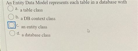 Solved An Entity Data Model Represents Each Table In A Chegg Com