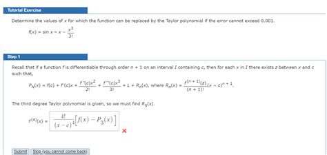 solved tutorial exercisedetermine the values of x ﻿for which