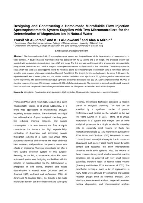 Pdf Designing And Constructing A Home Made Microfluidic Flow Injection Spectrophotometric