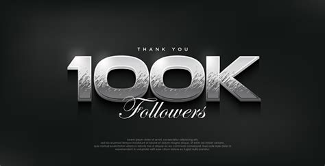 100k 추종자 감사를위한 실버 현대적인 디자인 성취 축하 디자인을 위한 프리미엄 벡터 배경 3차원 형태에 대한 스톡 벡터 아트 및 기타 이미지 Istock