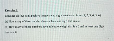 Solved Exercise 1consider All Four Digit Positive Integers