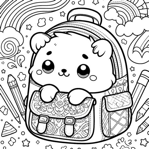 귀여운 색칠 페이지 아이들을 위해 격리된 귀여운