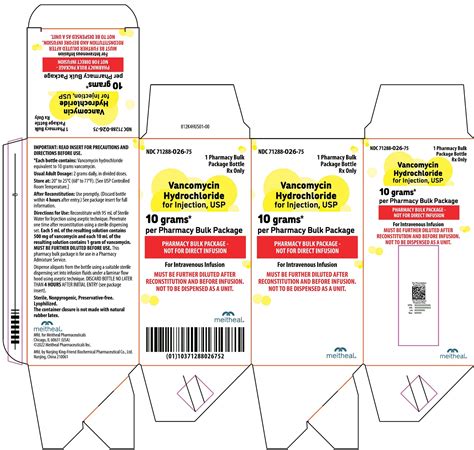 Product Images Vancomycin Hydrochloride Photos Packaging Labels