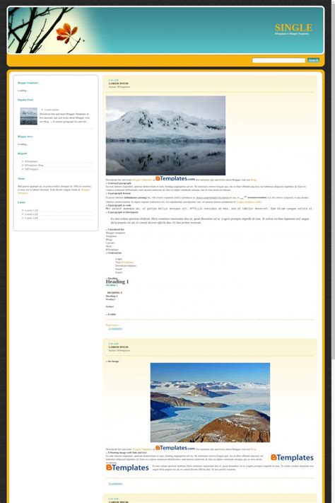 Single Blogger Template Btemplates