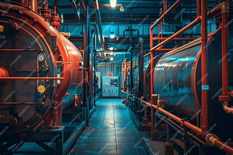 Premium Photo Modern Boiler Room With Gas Industrial Heating Boilers