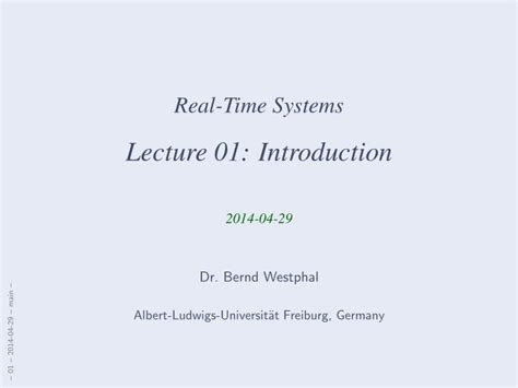 [ppt] Lecture 01 Introduction 2014 04 29 Dr Bernd Westphal 01