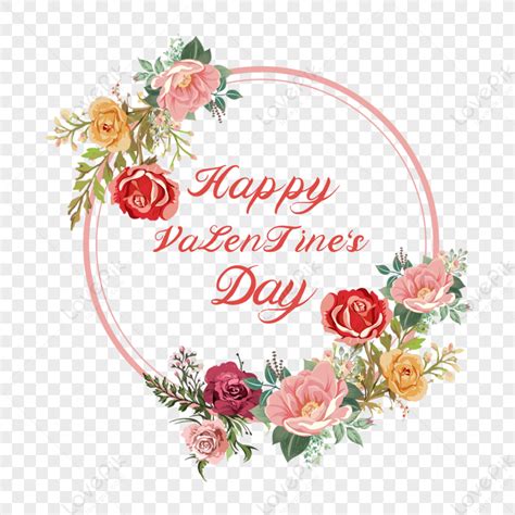 핑크 발렌타인 라운드 꽃 일러스트 테두리장미우아한 Png 일러스트 무료 다운로드 Lovepik