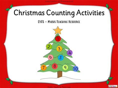 Christmas Counting Activities Eyfs Teaching Resources