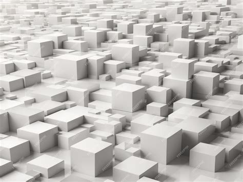 Premium Photo Eccentric Array Offset White Rounded Cube Boxes Block