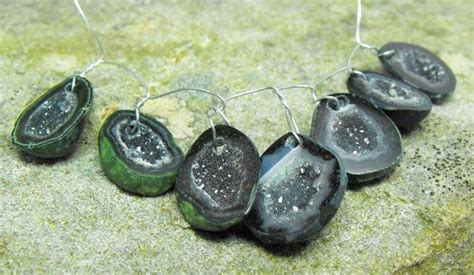 Micro Mini Geode 00054 Precious Gemstone Beads Necklace Set 7 Etsy