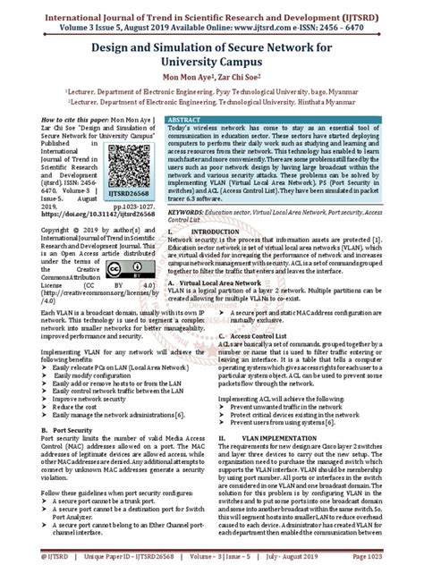 Design And Simulation Of Secure Network For University Campus Pdf