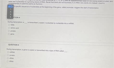 Solved The Anticodon Binds To A Complementary Codon In The