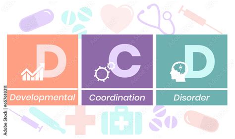 Dcd Developmental Coordination Disorder Acronym Medical Concept Background Vector