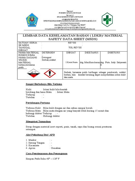 Msds Detergen Pdf