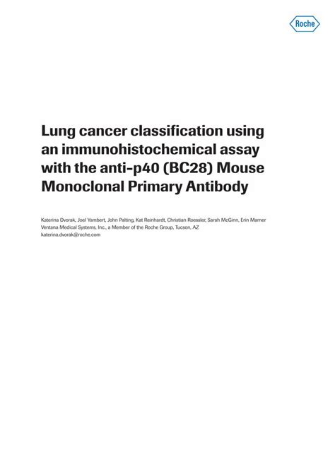 Pdf Lung Cancer Classification Using An Immunohistochemical · Lung Cancer Classification