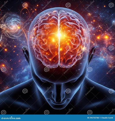 The Human Brain And The Universe High Resolution Image Stock